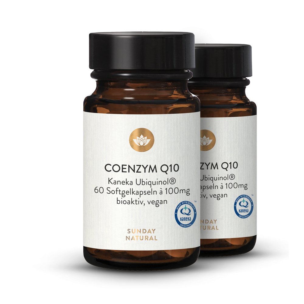 Coenzyme Q10 ubiquinol Kaneka 100mg / bioactif, vegan / 2x60 gélules | Sunday Natural