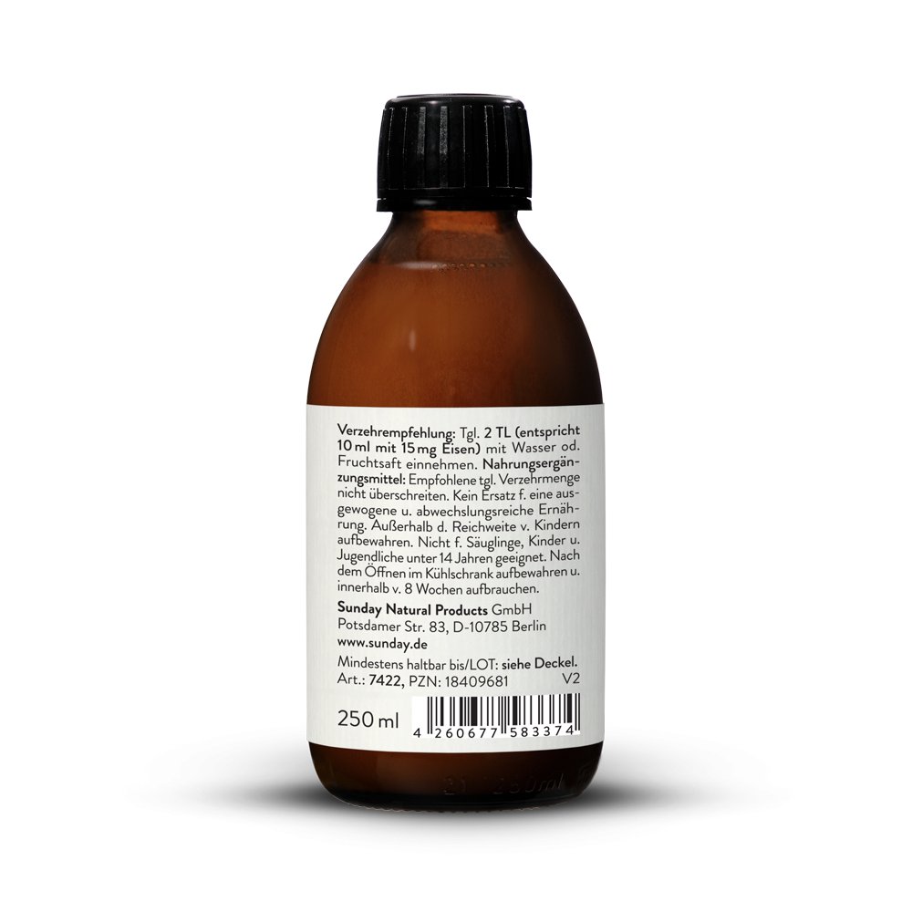 Fer liposomal, 15 mg par 10 ml, hautement biodisponible, vegan, 2 x 250 ...
