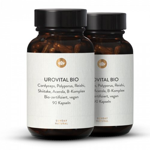 Urovital Bio. Cordyceps, reishi, acérola, etc. 2 x 90 gélules | Sunday ...